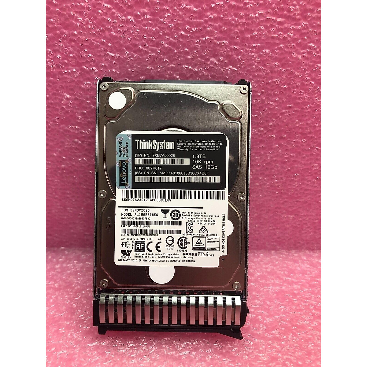 Lenovo 7XB7A00028 1.8TB 10K 12G SAS 512E SFF HDD