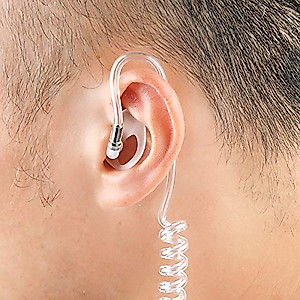 KS K-STORM Two Way Radio Ear Mold Replacement Soft Silicone Ear Insert for Acoustic Coil Tube Earpiece (Transparent, 3 Pair Large,Medium,Small)