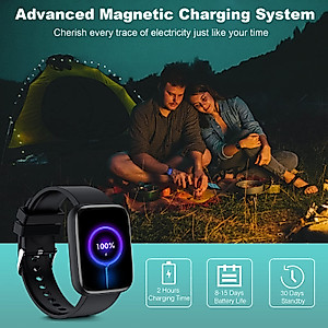 1.95'' Smart Watch for Iphone Compatible 123 Sport Modes Fitness Tracker Bluetooth Smartwatch for Android Phones Outdoor Digital Fitness Watch with Heart Rate SpO2 Sleep Step Counter for Men Women