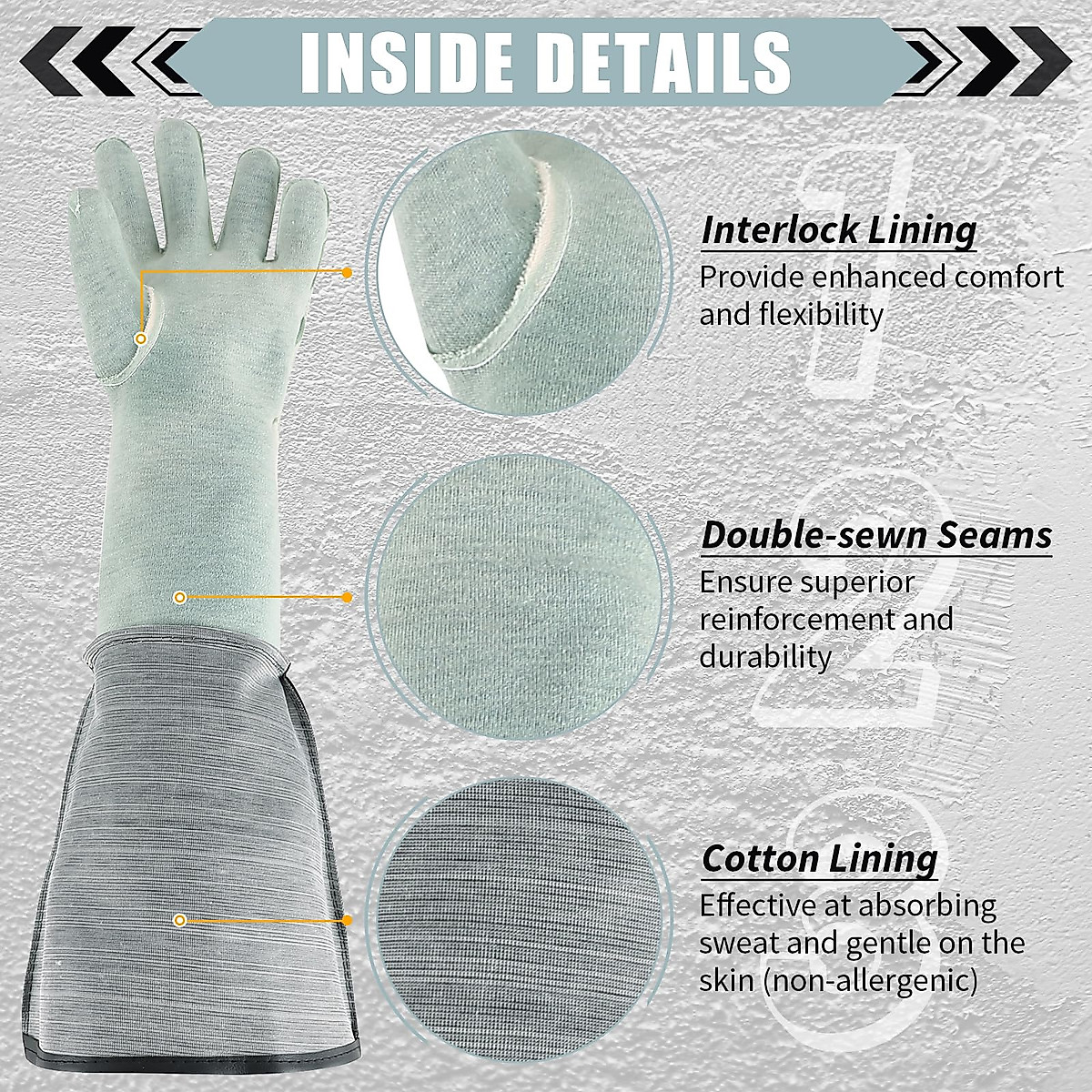 FLKQC Rubber Sandblasting Sandblaster Gloves, 23.6" Rubber Sandblast Cabinet Gloves for Abrasive Blasting with Particles Palm for Sandblast Blast Cabinets,