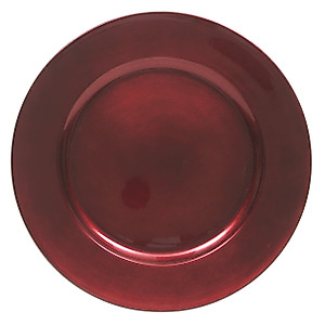 ChargeIt by Jay Round Charger Melamine Plate, Red, 13"