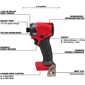 Be Suitable For Milwaukee M18 FUEL 18V 1/4" Hex Cordless Li-Ion Impact Driver -Bare Tool, Model# 2953-20