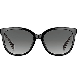 Kate Spade New York Women's Britton/G/S Square Sunglasses, Black/Polarized Gray, 55mm, 17mm