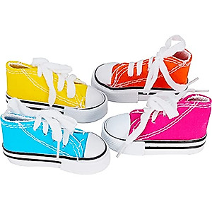Bonka Bird Toys 6 Mini Sneakers Colorful Cotton Shredding Foraging Treat Chew Parrot Parakeets Cockatiels Conures and Similar Birds