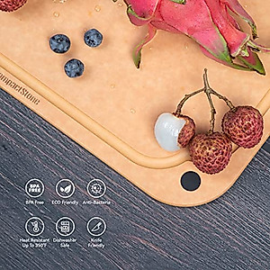 CompactStone cutting board|non-slip kitchen wood cutting board|natural pine fiber|medium size|kitchen cutting board|dishwasher safe|juice sink