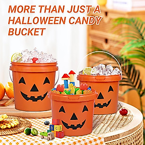 ASEVAT 4-Pack Christmas Candy Buckets, Large Christmas Candy Buckets, Christmas Buckets, Christmas Buckets for Trick or Treat in Bulk for Home, Kids, Bars, and Schools. (Orange, 100oz)