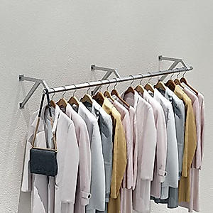 Creative Clothes Rack Boutique Store Storage Shelf, Wall-Mounted Clothing Display Shelves Clothes Rod, Dress Hanger Industrial Pipe Clothes Bar, Laundry Clothes Hanging Organizer Towel Rack