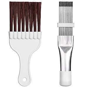 2pcs Air Conditioner Fin Combs AC Condenser, Refrigerator Coil Cleaning Brush Evaporator Cleaner Stainless Steel Metal Radiator Fin Repair Tool for Refrigerators, Auto, HVAC, Computers, Kitchens