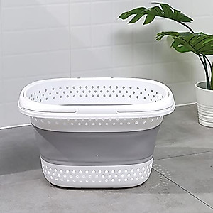 Iloote Foldable Laundry Basket Plastic Pop Up Storage Container 60L