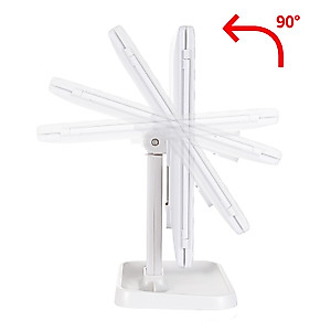 Make up Mirrors Lighted Magnifying Stand up 1x/2x/3x Mirror With Lights For Vanity Desk,Foldable LED Beauty Mirror With 3 Color Lighting Modes Touch Control Portable for Personal Mirrors,White