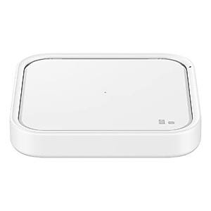 SAMSUNG Galaxy 15W Wireless Charger Single, Cordless Super Fast Charging Pad w/ Wall Charger and USB Type C Cable Included for Galaxy Phones and Devices, US Version, 2022, White