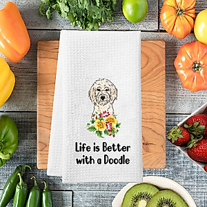 Doodle Kitchen Towel Golden Poodle Gifts Dog Mom Gifts Life is Better with a Doodle Kitchen Towel Puppy Dog Sweet Home Gift