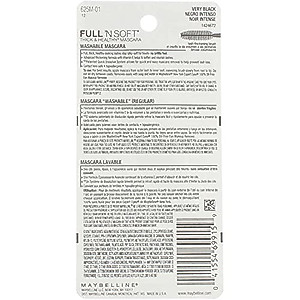 Maybelline Full 'N Soft Washable Mascara, Very Black, 0.28 fl. oz. (Pack of 3)