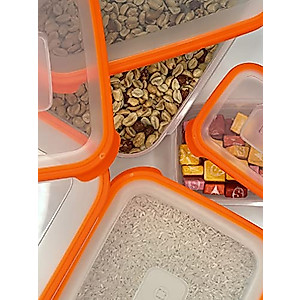 HELSIM Orange 10-Piece Containers Set with Lids for Storage, Lunch, and Meal Prep, Dishwasher & Microwave Safe