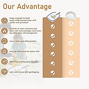 Ceramic Spoon Rest for Stove Top, Spoon Holder For Stove Top, Cooking Utensil Holder, Farmhouse Kitchen Accessories, Utensil Rest and Spoon rest, Blue Farmhouse Kitchen Decor (BLUE)