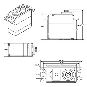 SoloGood 5Kg Servo Metal Gear Steering Servo DS-339MG for RC Airplane Fixed Wing Drone RC Car Model Part