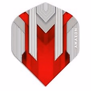 US Darts 3 Sets (9 Flights) Amazon RED/Silver Standard Dart Flights - Ex-Tough (100 Micron)