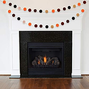 3 Pieces Felt Ball Garland Christmas Pom Pom Garland 1 Inch (2.5 cm) Wool Felt Balls Banner for Winter Autumn Farmhouse Party Home Decoration