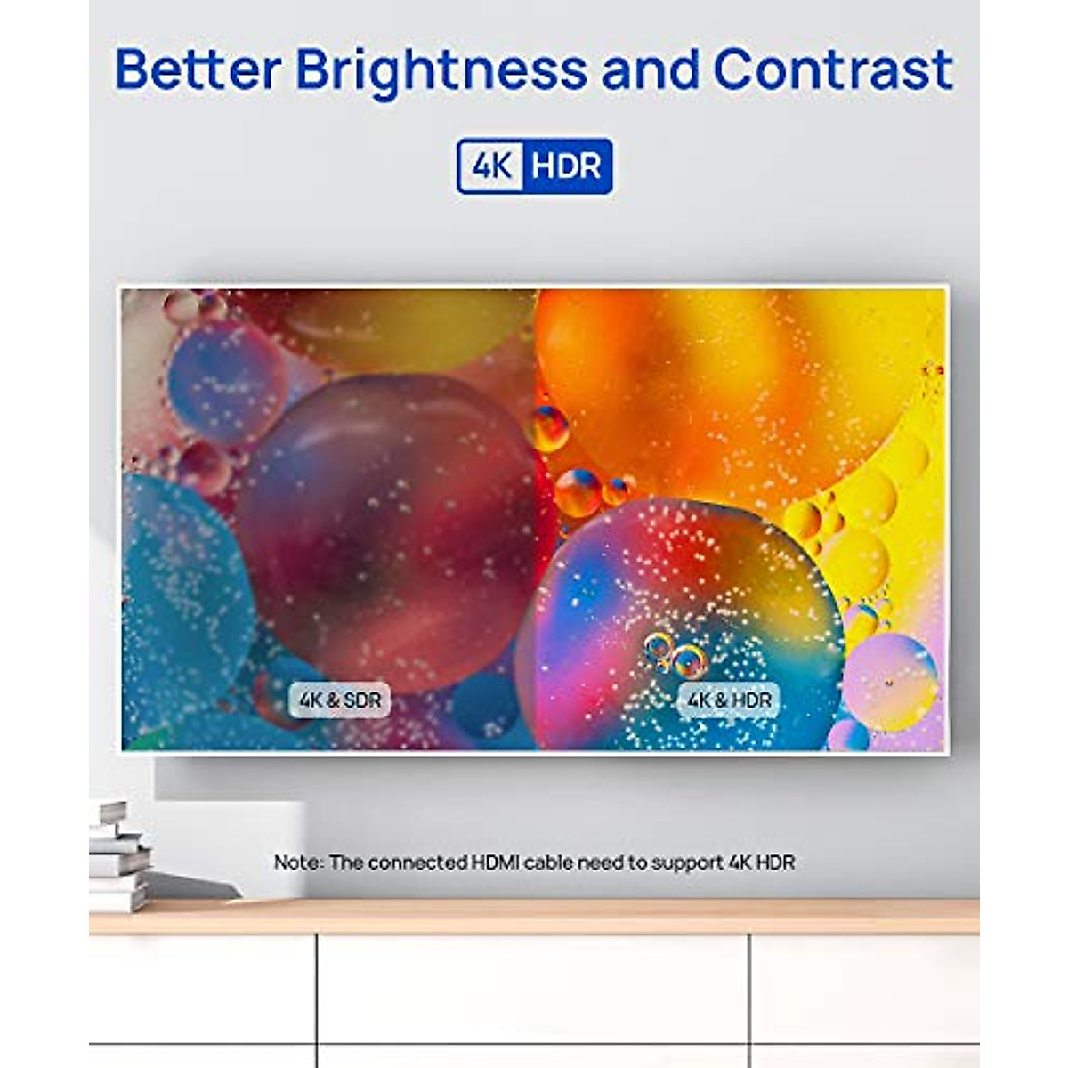 JSAUX HDMI Extension Cable 3.3FT, 4K 60Hz High Speed HDMI Extender Cord Male to Female Adapter Connector (HDR HDCP 2.2), Compatible with Roku TV Streaming Stick, Bluray Player, HDTV, Laptop, PC - Red