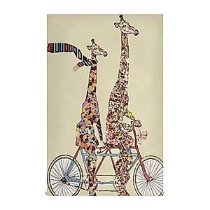 ALAZA Giraffe Decorative Kitchen Dish Towels 1 Piece,Soft and Absorbent Kitchen Hand Towels Home Cleaning Towels Dishcloths,18 x 28 Inch