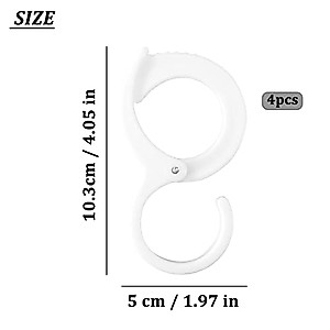 FuninCrea 4 Pack S-Shaped Hooks Table Edge Hook Heavy Duty Closet Hook Multifunctional Adjustable S Shaped Hooks Anti-Drop for Table Edge, Wardrobe, Garden, Kitchen, Balcony, Living Room (4)