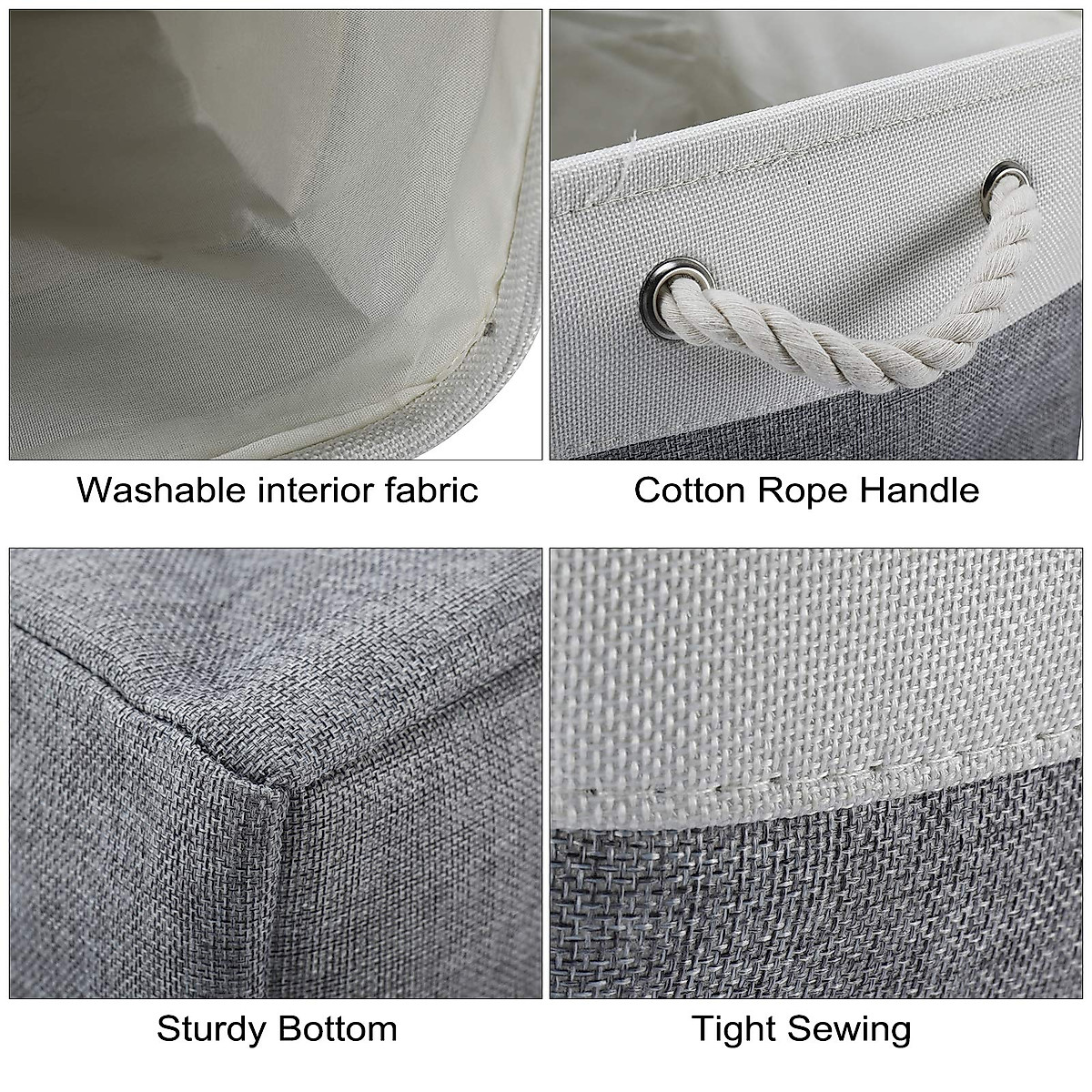 Patioer Large Fabric Storage Cubes 13X13 Foldable Cube Storage Bins Organizer Set of 3 Shelf Baskets with Sturdy Cotton Carry Handles for Baby Nursery Closet Shelves Organization