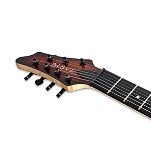 TARIO 7 String Electric Guitar Bolt_On Maple Neck Poplar Wood Body (Burl poplar top body)