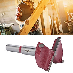 Wood Drilling,Wood Hole Opener Drill Bit 45mm Woodworking Cutter Auger Round Shank Drilling Tool