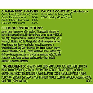 Milk-Bone Chews GnawBones Rawhide Free Dog Treats, Peanut Butter & Chicken, 16 Long Lasting Mini Knotted Bones