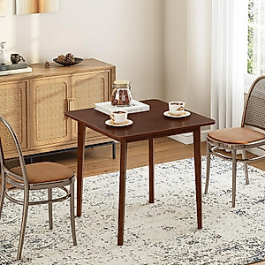 HOOBRO Bamboo Dining Table, Square Dining Table for 2, 27.6" Kitchen Table for Small Space, Writing Table, Easy to Assemble, for Dining Room, Living Room, Office, Kitchen, Apartment, Brown BR70CZ01