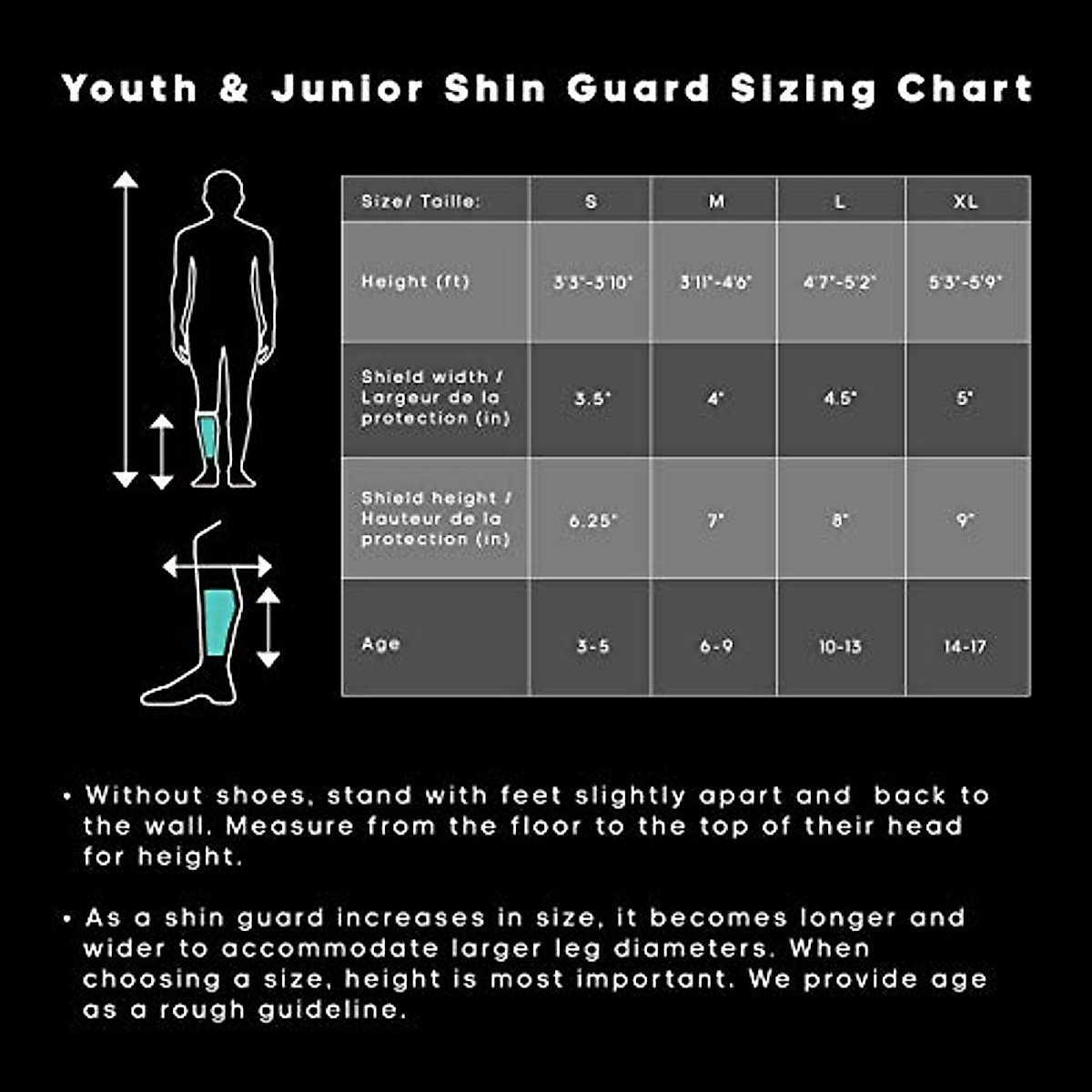 adidas Unisex-Child Performance Youth Sock Shin Guards, Black/White, Medium