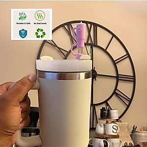 Straw Cover Cap for Stanley Cup, 4Pcs Straw Covers Topper Compatible with Stanley 30 40 OZ Tumbler Cup, 10MM Drinking Straw Tip Stopper Straws Covers for Stanley Tumbler Cups Accessories (Pink)