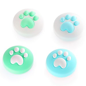 LeyuSmart Cat Paw Thumb Grip Caps for Nintendo Switch/OLED/Switch Lite, Joystick Cap Soft Silicone Cover for Joy-Con Stick,4Pcs (Animal Crossing)
