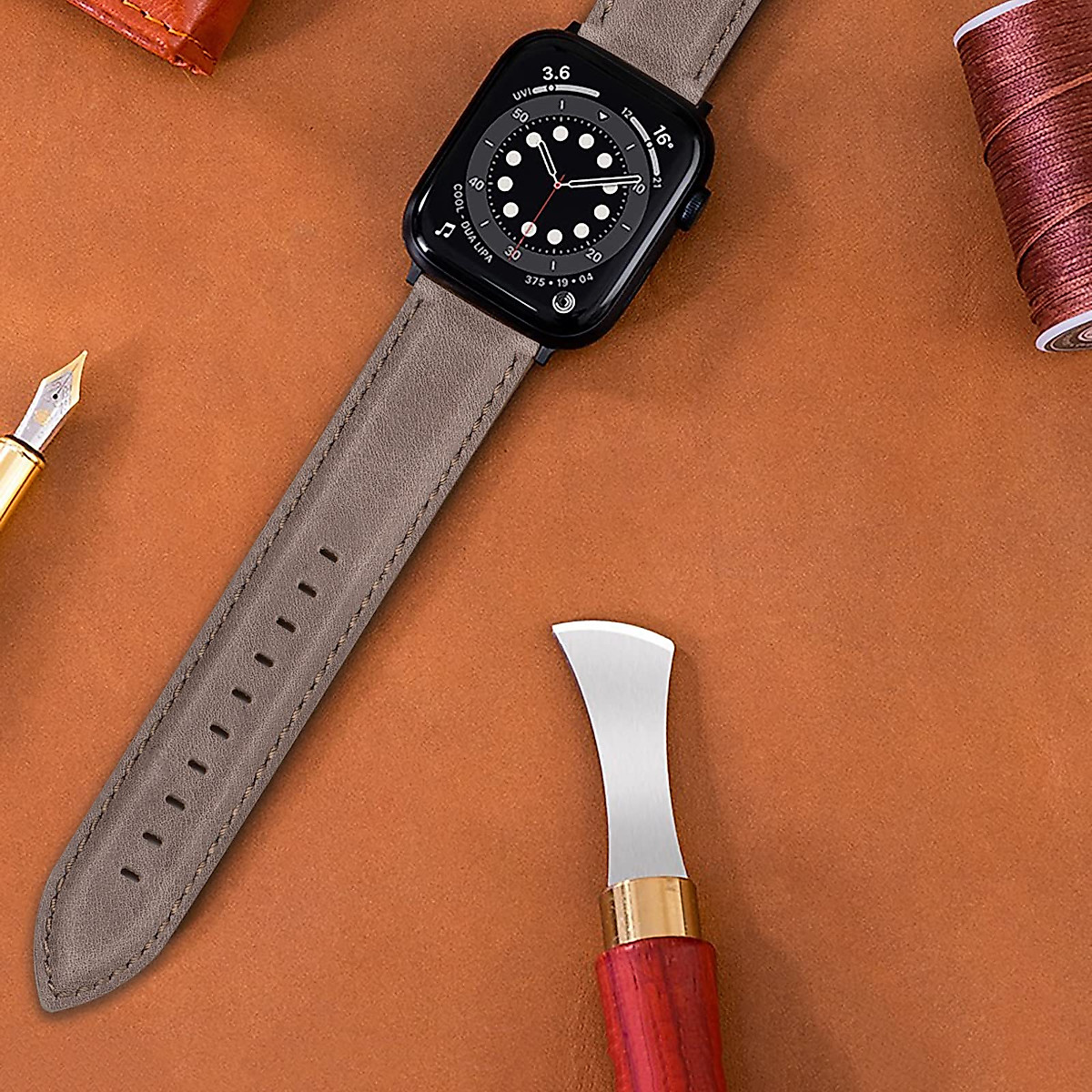 OTTOODY Leather Watch Bands 22mm 21mm 20mm 18mm Quick Release Watch Straps, Classic Top Grain Leather Watch Band for Men Replacement Bands for Watch and Smartwatch,Grey 20mm