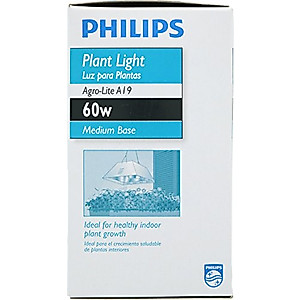 Philips LED Indoor Grow Light A19 Agro-Lite, Artificial Sunlight Bulb for Plants, Soft White Light (2700K), 60W, 120 Volts, 1-Pack