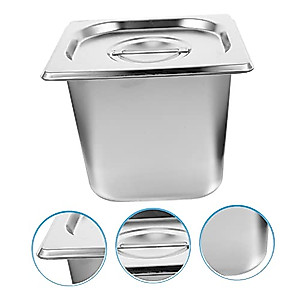 ULTECHNOVO Hotel Dip Bowls Large Serving Bowl Metal Basin Pasta Bowl Metal Mixing Bowls Table Tray Chafing Dishes Fruit Basin Steam Water Pan Buffet With Cover Food Stainless Steel