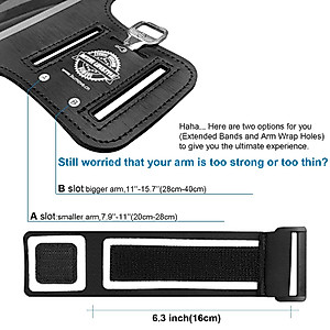 Galaxy A54, A14, A13, A12 Armband, BUMOVE Gym Running Workouts Sports Phone Arm Band for Samsung Galaxy A53 A32 A14 A13 A12 A03s with Card Holder (Black)