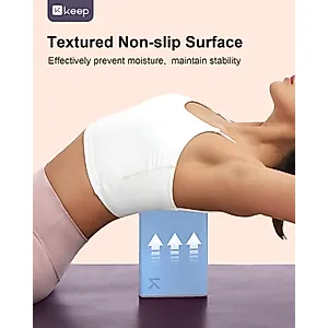 KEEP Yoga Block, High-Density EVA Foam 2 Pack Yoga Block with Non-Slip Textured Surface, Supportive, Lightweight - Ideal for Yoga, Pilates, and Stretching Exercises