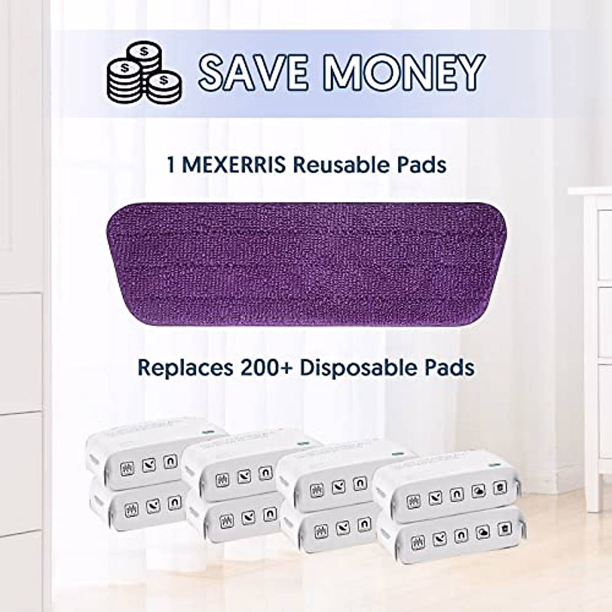Spray Mops Refill Mop Pads Compatible with Swiffer PowerMop -MEXERRIS Microfiber Wet Mops Replacement Heads Floor Mop Pads Reusable Mop Pads Compatible with Swiffer Power Mop All Spray Mops ,7 Pcs