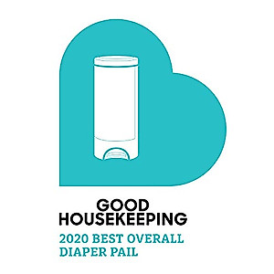 Munchkin Step Diaper Pail Powered by Arm & Hammer, #1 in Odor Control, Award-Winning, Includes 1 Refill Ring and 1 Snap, Seal & toss Bag