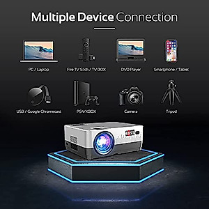 Boss Projector with 5G WiFi Bluetooth Native 1080P 9500L 4K Supported BOSS S13A Portable Outdoor Projector with Screen Video Home Theater Projector for HDMI USB VGA PC TVBox iOS & Android Phone