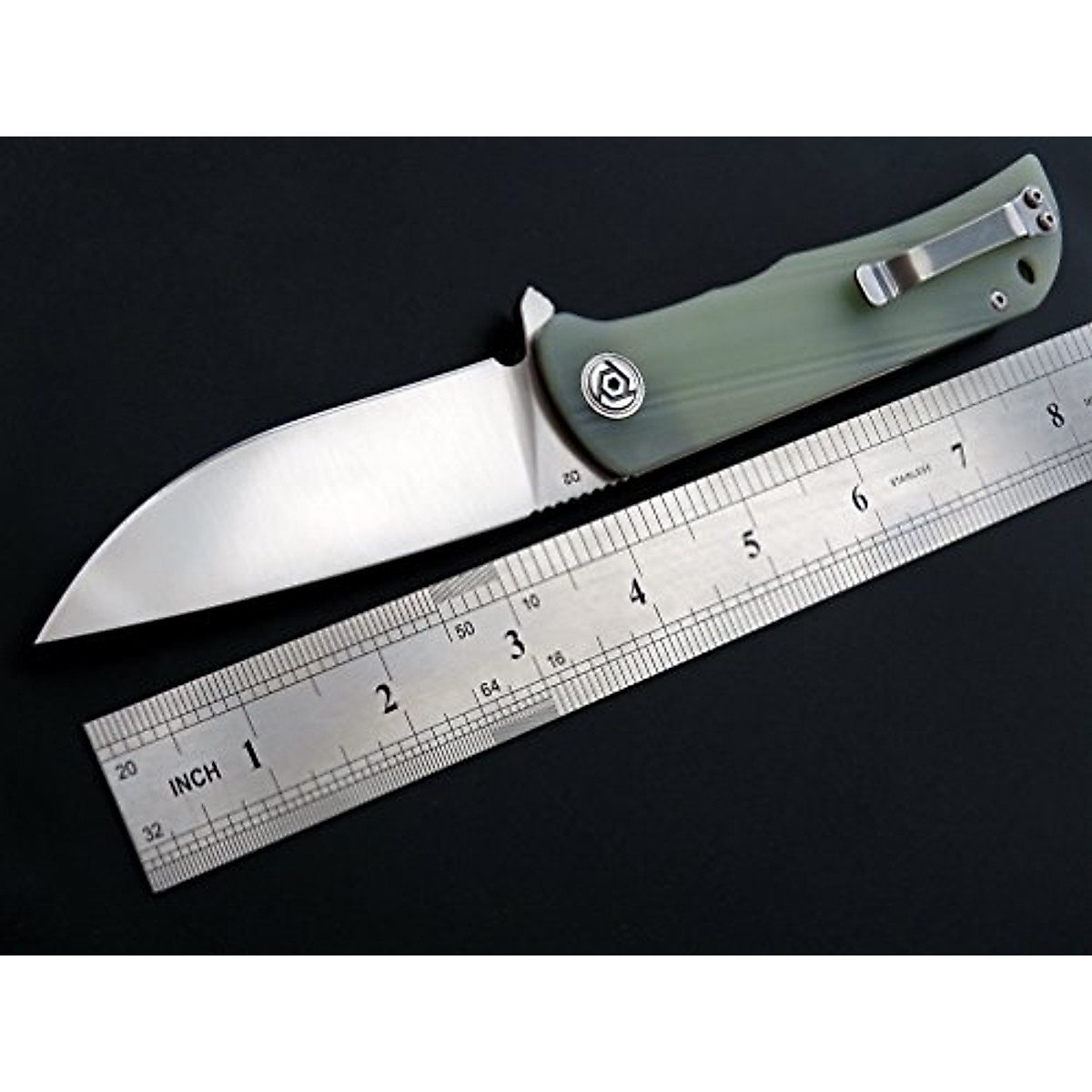 Eafengrow CH3001-G10 Folding Knives D2 Steel Blade G10 Material Handle Outdoor Camping Knife Hunting Survival Hand EDC Tools (Jade)