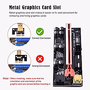 ELUTENG 1X to 16X PCIe Adapter for GPU Mining Rig 4 Solid Capacitors Powered Pcie Extender with 60cm 6Pin USB 3.0 Cable PCIe Riser 4PIN/6PIN/SATA 3-Pack