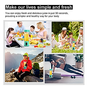 Mulli Portable Blender,15 Oz Mini Blender for Fruit Smoothies and Shakes,USB Rechargeable Mixer for Baby Food,Gym,Travel