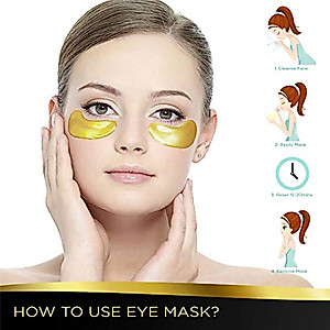 Ruzzut Under Eye Patches - 30 Pairs 24K Golden Collagen Under Eye Mask, Anti Aging Hyaluronic Acid Under Eye Gel Pads Reducing Dark Circles, Puffy Eyes & Eye Bags(30PCS Gold)