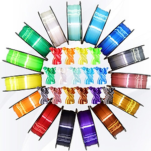 MIKA3D Silk Black Shiny PLA 3D Printing Filament, 1KG 2.2Lbs 3D Print Material with 1.75mm High Diameter Accuracy, Neatly Wound Silk PLA Widely Support for FDM 3D Printers