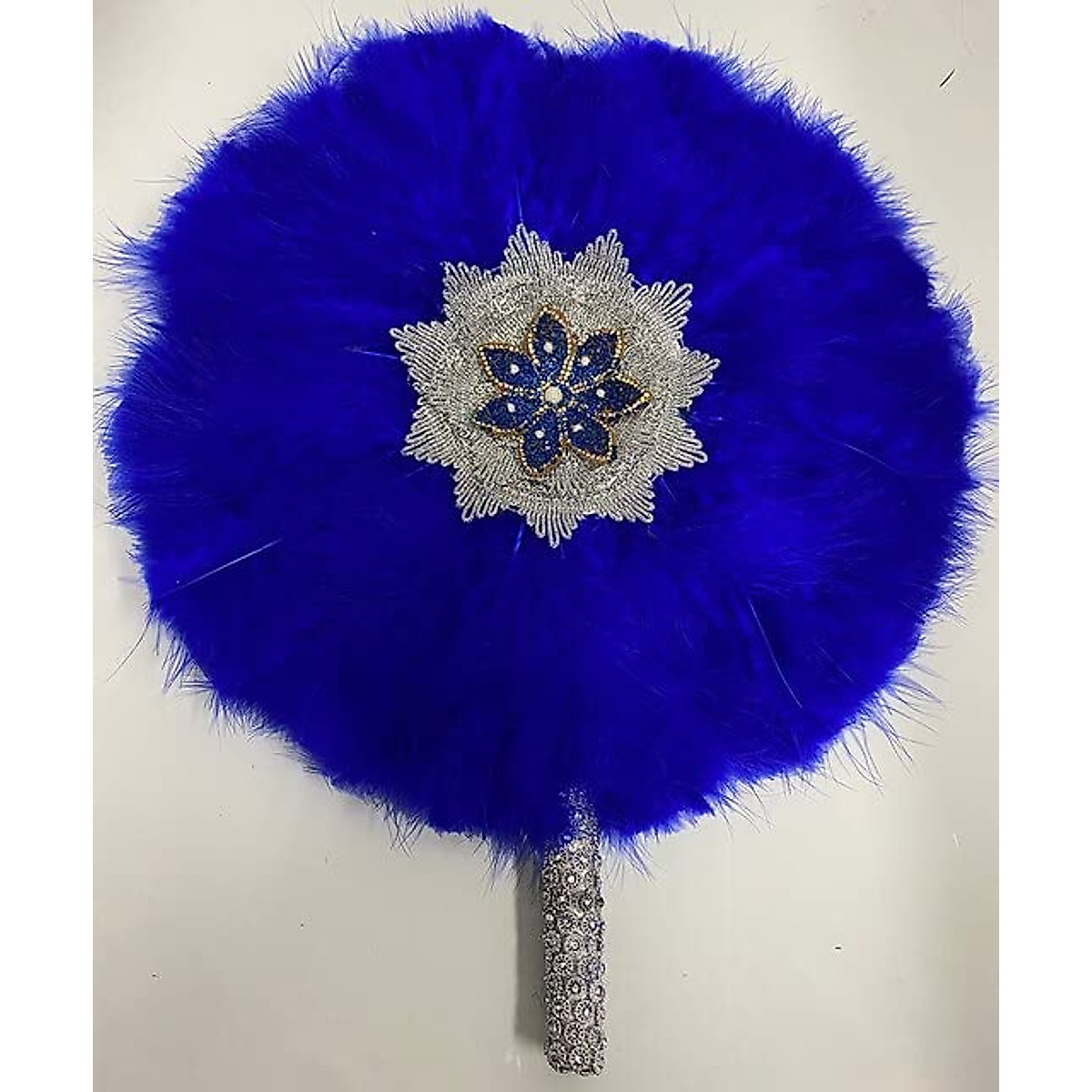 Msbfea Hand Feather Fan Handmade Luxurious African Dance Lace Feather Fans for Wedding Party Gift Top Wedding Decoration Color 425
