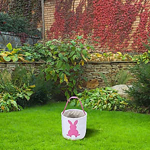 Frienda Easter Bunny Basket Gift Bags Rabbit Handbag Toys Bucket Egg Totes for Easter Hunt Party Favor Birthday Baby Shower DIY Use