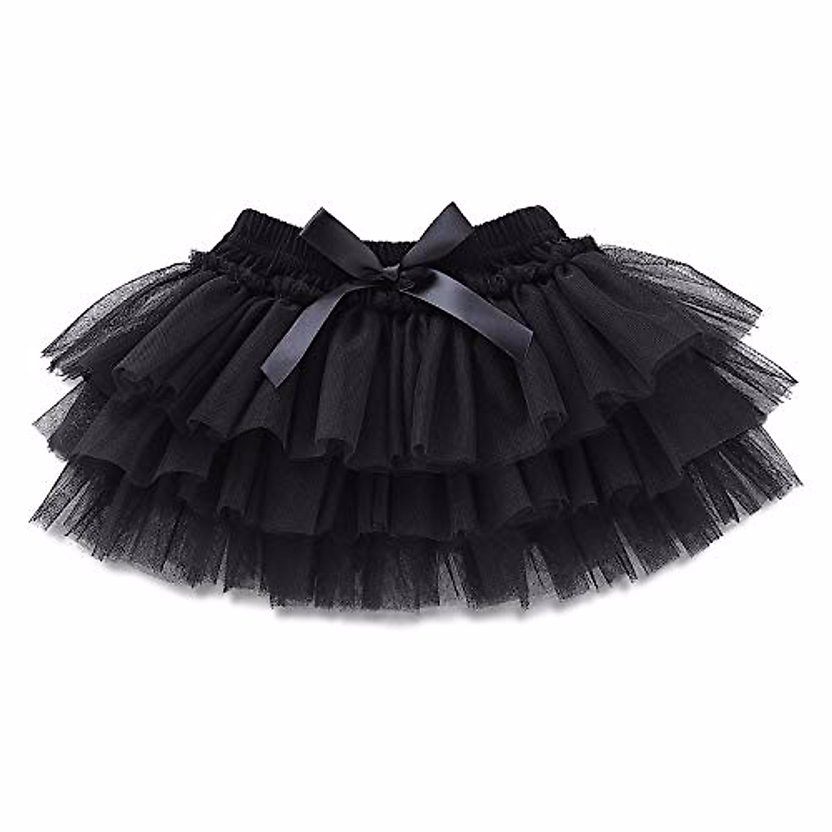 OPAWO Baby Girls Tutu Skirt Infant Toddler Tulle Dress Skirt Baby Bloomers with Diaper Cover Cake Smash Outfit Girl 0-24 Months(Black)