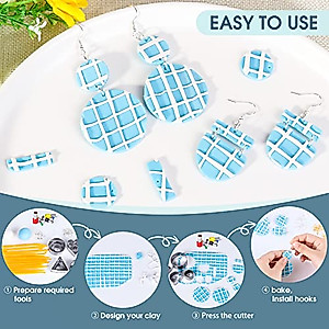 Snoghmil Polymer Clay Earrings Making Kit with 32pcs Polymer Clay Cutters, 24pcs Oven Bake Clay, 30 Set Earring Rings&Hooks for Earrings Making, Clay Earring Jewelry Making Kit for Beginner